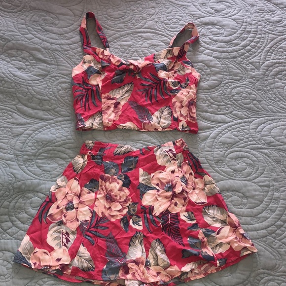 Hollister | Other | Hollister Matching Pink Floral Set | Poshmark